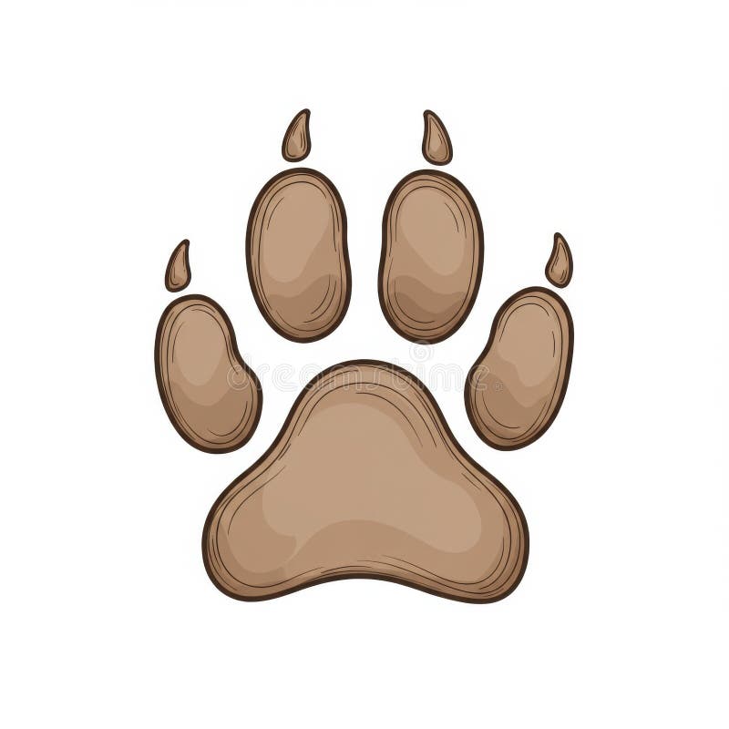 Brown Dog Paw Print Illustration on White Background Stock Illustration ...