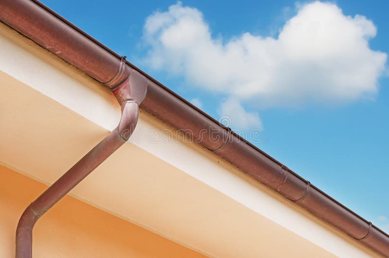 Brown drainpipe stock image. Image of drainpipe, facade - 49099443