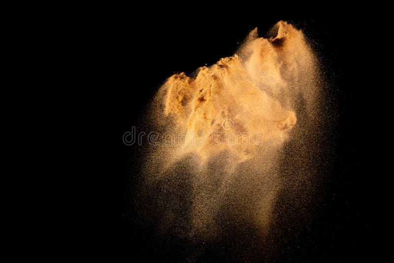 Brown Dry River Sand Explosion Isolated on White Background. Abstract ...