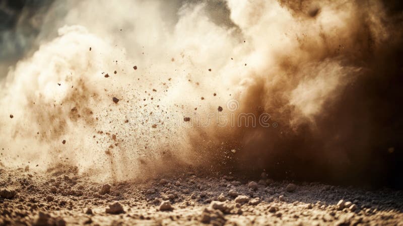 Brown Dust Cloud Explosion Earth Particles Airborne Stock Illustration ...