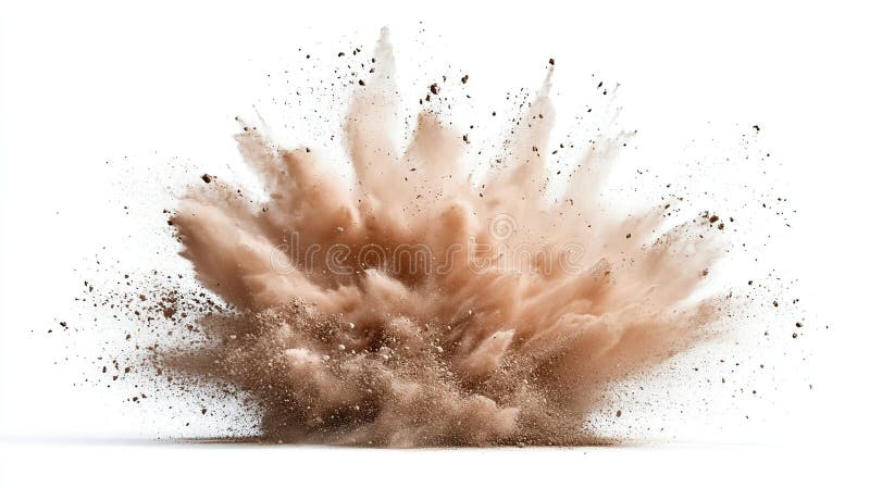 Brown Dust Explosion Isolated on White Background Stock Illustration ...