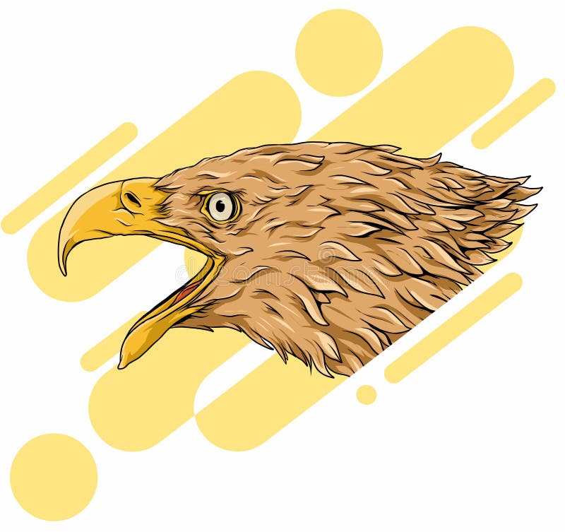 Brown eagle head screaming stock photo. Illustration of emblem - 219298006