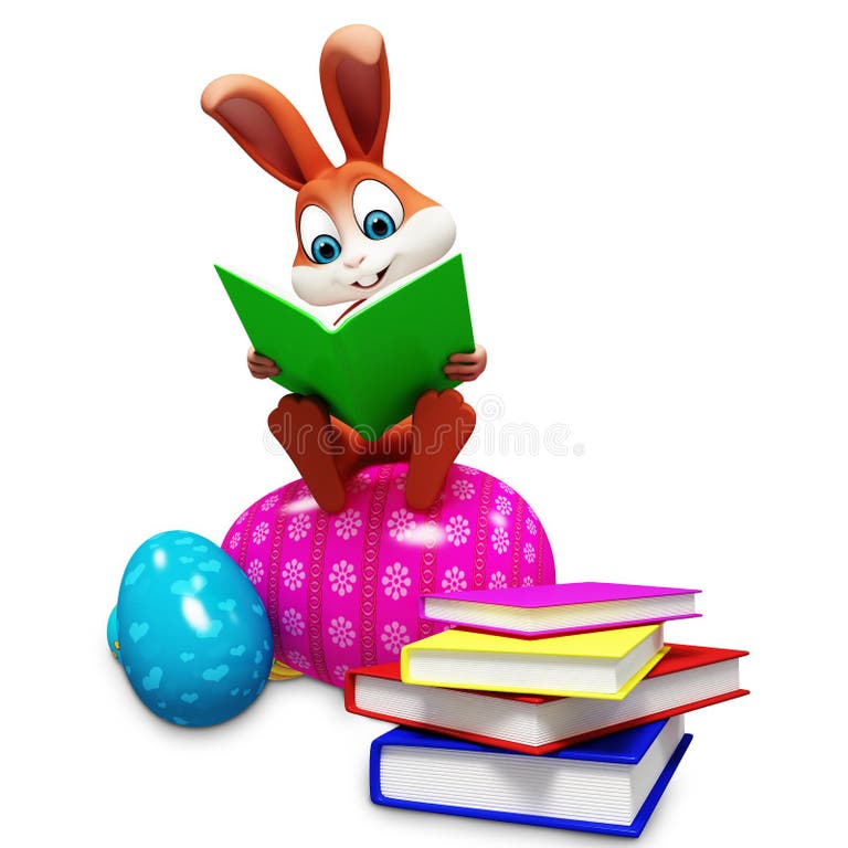 Brown Easter Bunny with Notebook Stock Illustration - Illustration of ...