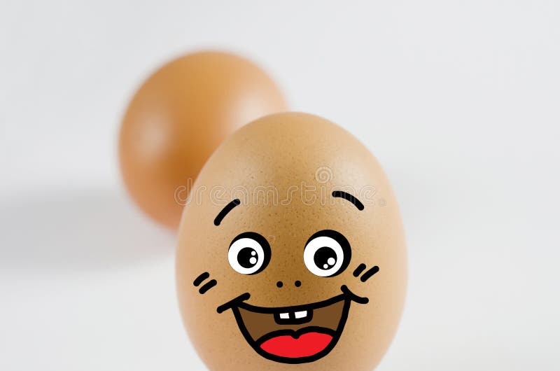 Brown eggs with face stock illustration. Illustration of eggshell ...