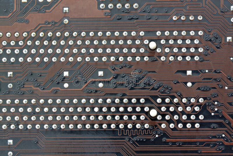 Brown Electronics Background of Computer Mainboard. Stock Photo - Image ...