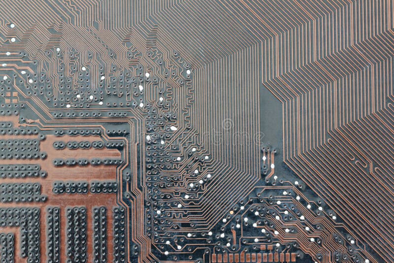 Brown Electronics Background of Computer Mainboard. Stock Photo - Image ...