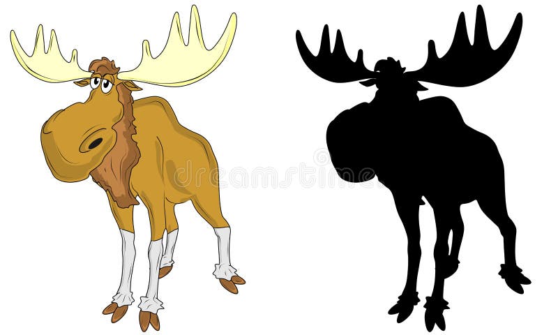 Funny elk cartoon stock illustration. Illustration of mammal - 258348412