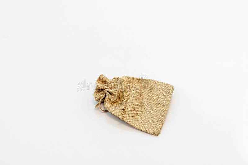Empty Sack Bag Isolated on White Background. Front View Stock Photo ...