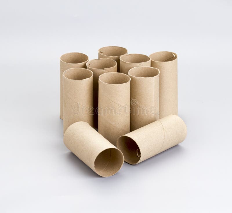 Brown Empty Toilet Tissue Paper Rolls Stock Photo - Image of home ...