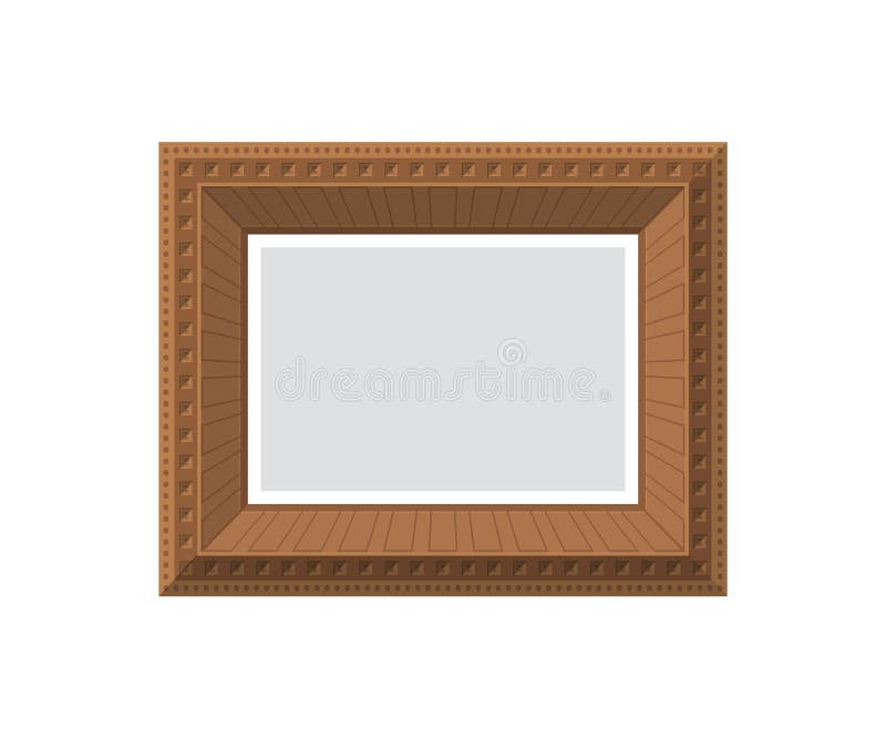 Brown Empty Wooden Picture. Isolated. Flat Style. Stock Vector ...
