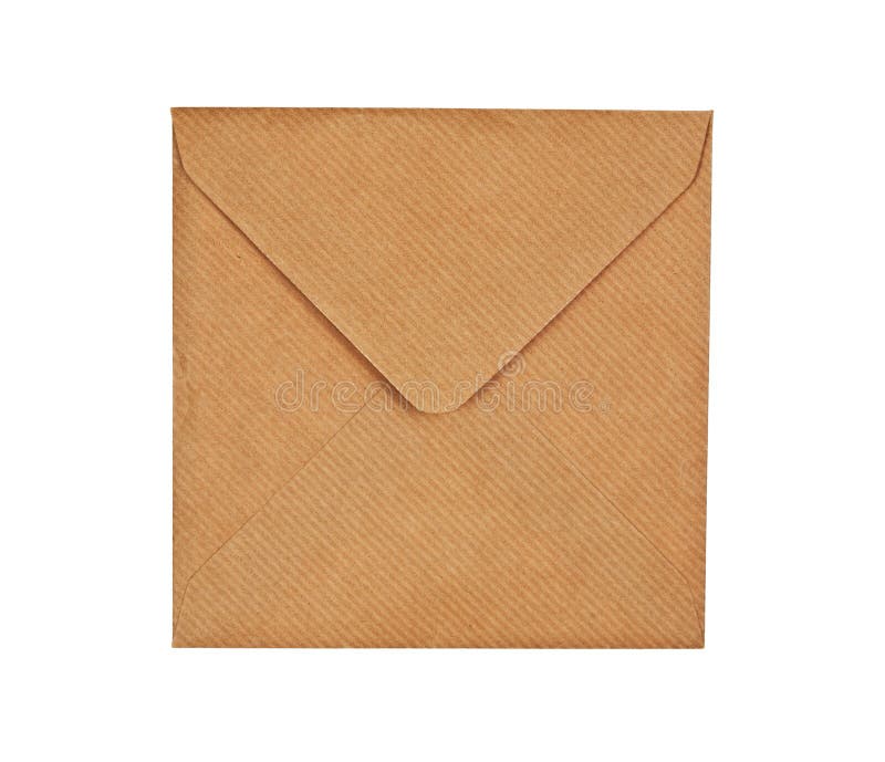Brown Envelope with Card Isolated on White Background Stock Photo ...