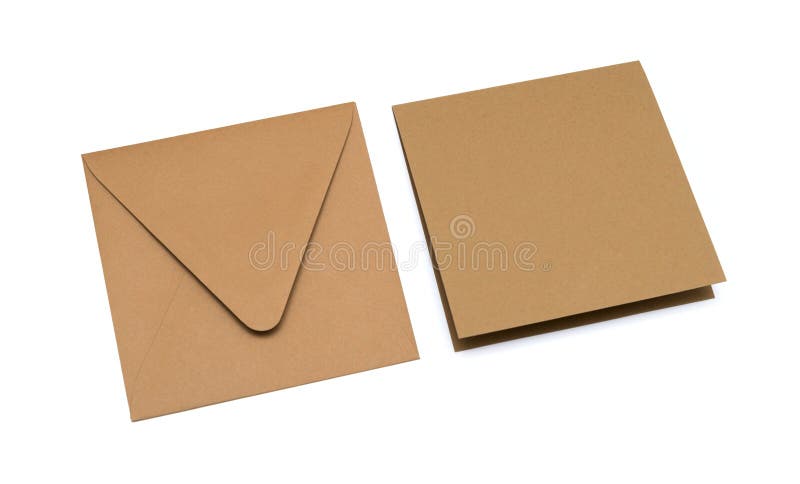 Brown Envelope with a Blank Card Stock Image - Image of formal, package ...