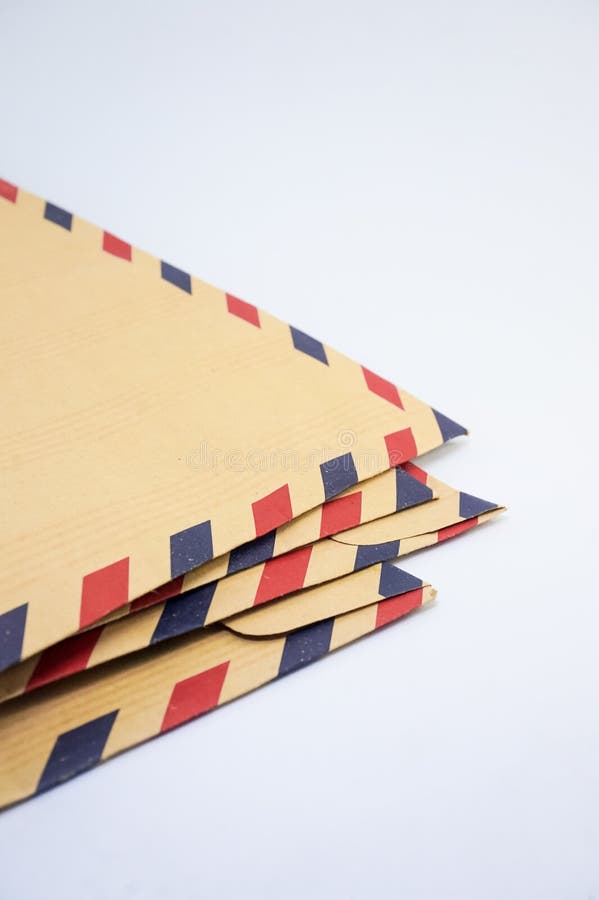 Brown Envelope with Blue Red Stripes for Job Application Stock Image ...
