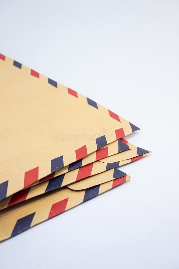 Brown Envelope with Blue Red Stripes for Job Application Stock Image ...
