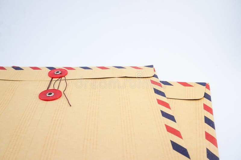 Brown Envelope with Blue Red Stripes for Job Application Stock Photo ...