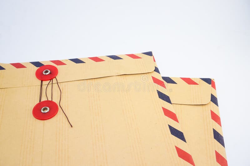 Brown Envelope with Blue Red Stripes for Job Application Stock Image ...