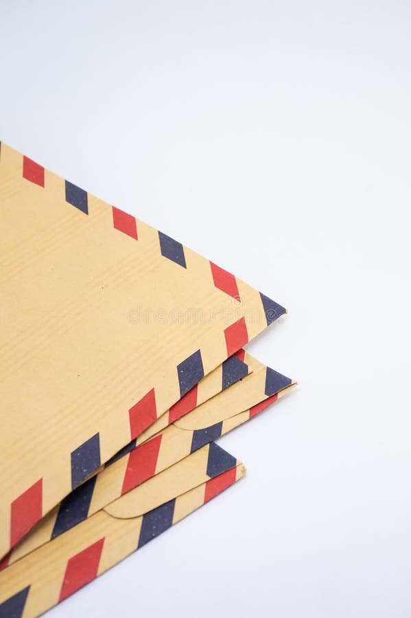 Brown Envelope with Blue Red Stripes for Job Application Stock Photo ...