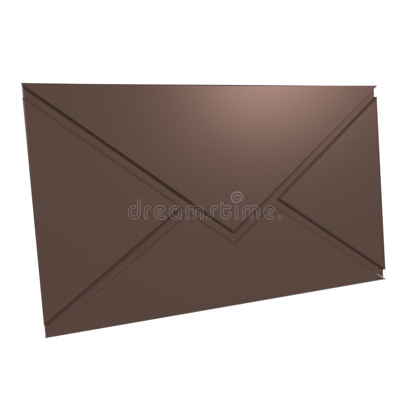 Brown Envelope Design Isolated on White Background Stock Illustration ...