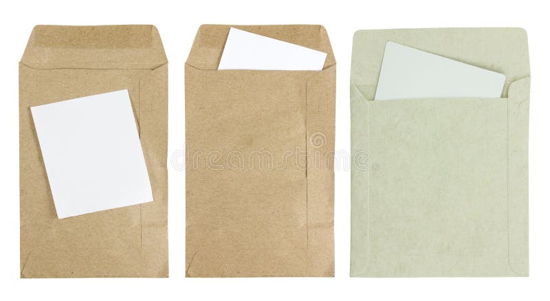 Brown Envelope Document with Paper Isolated on White Background Stock ...
