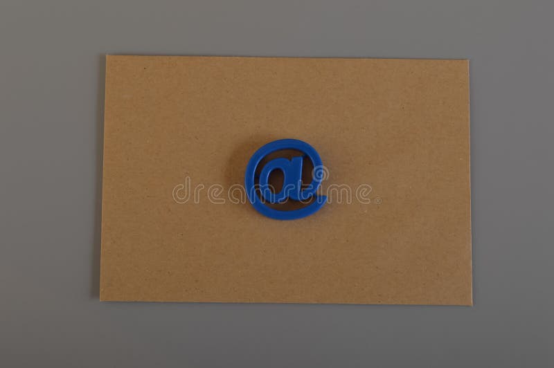 Brown Envelope and Email Address Symbol. Email Marketing and Email ...