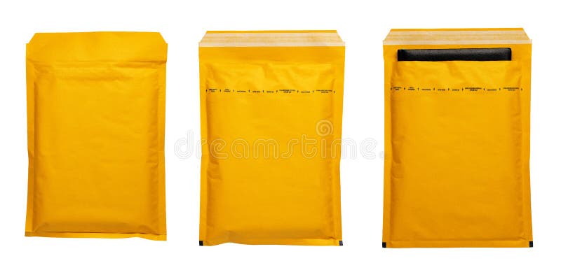 Brown Envelope Front and Back Isolated on White Background. Letter Top ...