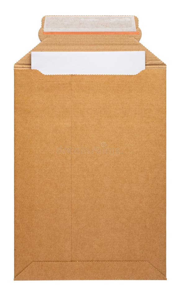 Brown Envelope Front and Back Isolated on White Background. Letter Top ...