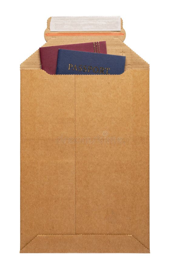 Brown Envelope Front and Back Isolated on White Background. Letter Top ...