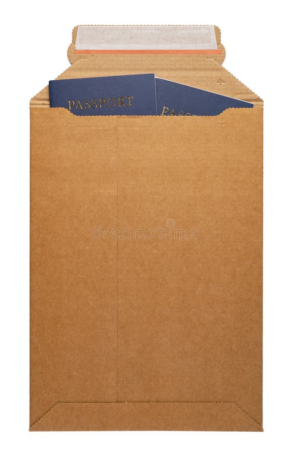 Brown Envelope Front and Back Isolated on White Background. Letter Top ...