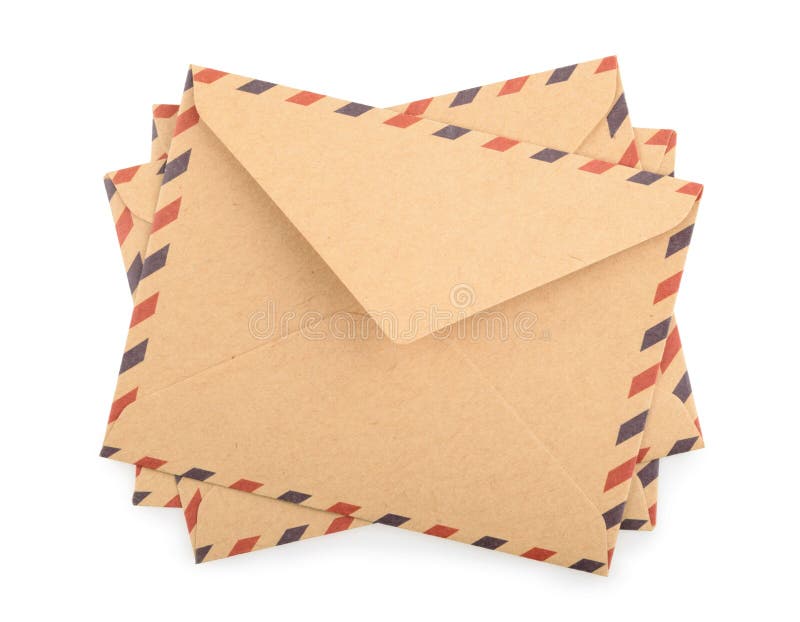 Brown Envelopes Isolated. Close Up Stock Image - Image of ...