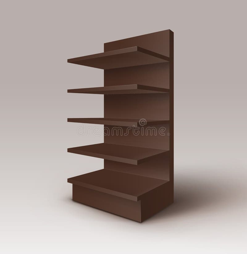 Brown Exhibition Stand Shop Rack with Shelves Stock Vector ...