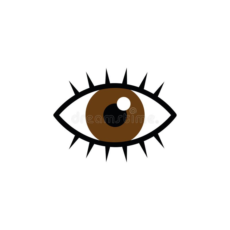 Brown Eye with Eyelashes Icon Stock Vector - Illustration of eyelid ...