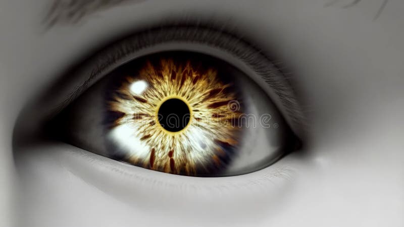 Brown Eye Iris Dilating and Contracting, Animation Loop Stock Video ...