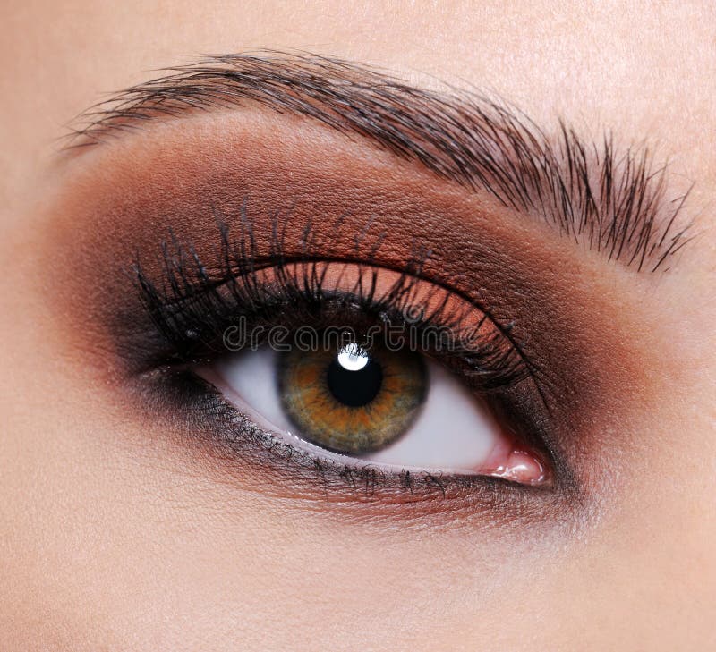 Brown eye make-up stock photo. Image of style, brow, eyeliner - 11294156