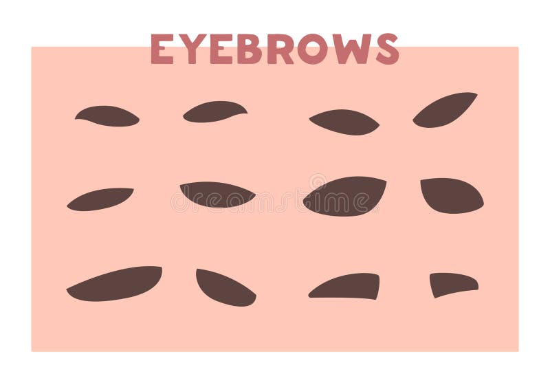 Brown Eyebrows As Part of Human Face Vector Set Stock Vector ...