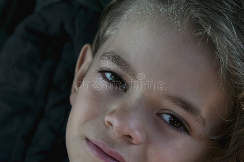 Dark Boy with Brown Eyes stock illustration. Illustration of darkness ...