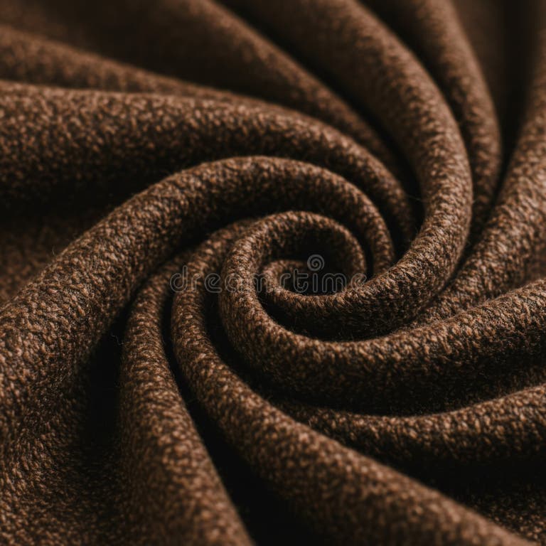 Brown Fabric Texture: Spiral Drape and Soft Wool Material Stock Image ...