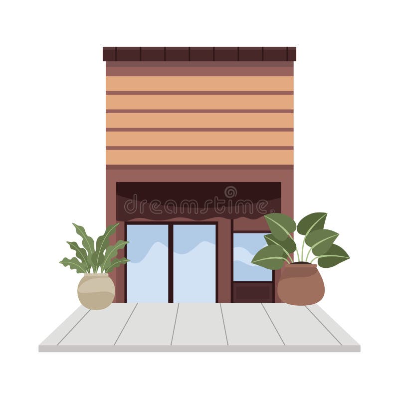 Brown facade building stock vector. Illustration of apartment - 225610002