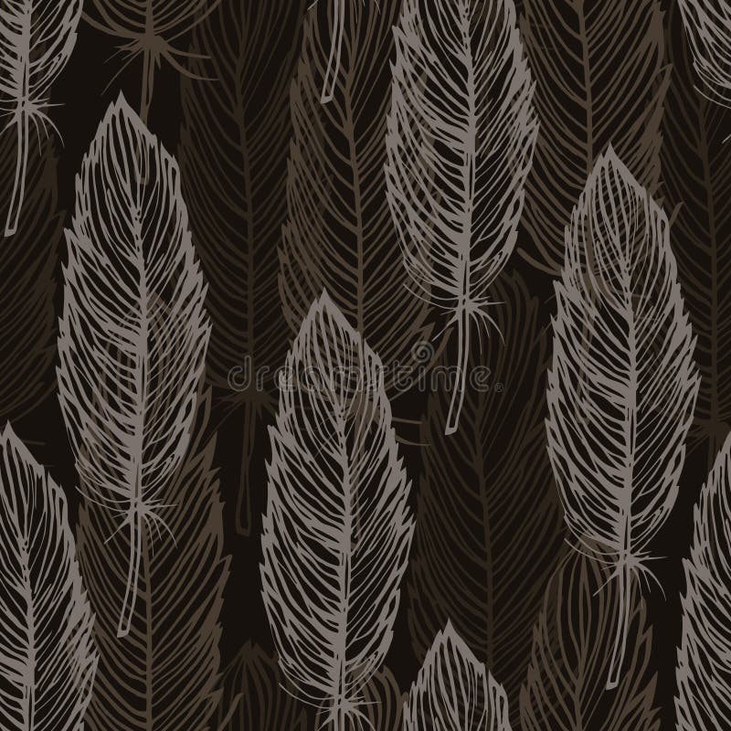 Brown feather pattern stock vector. Illustration of design - 43536456