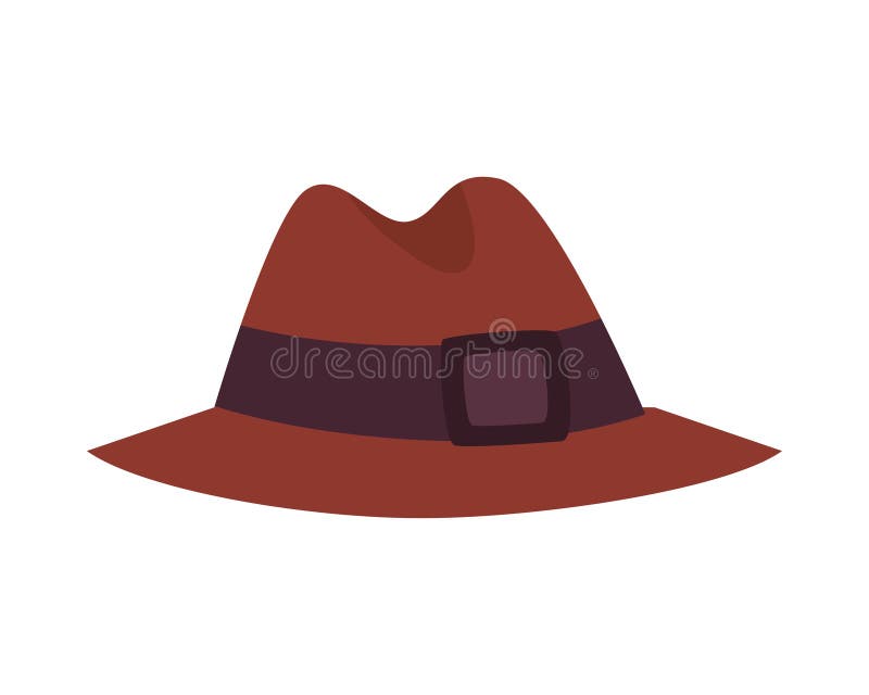 Brown Fedora Hat Icon stock vector. Illustration of accessory - 360504565
