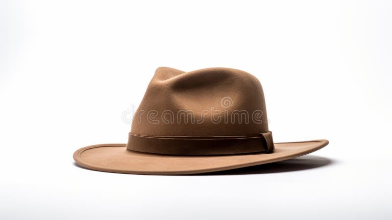 Brown Fedora Hat Isolated on White Background Stock Illustration ...