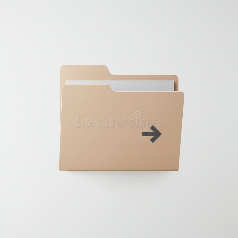 Brown File Folder Icon with a Right-pointing Black Arrow on the Front ...