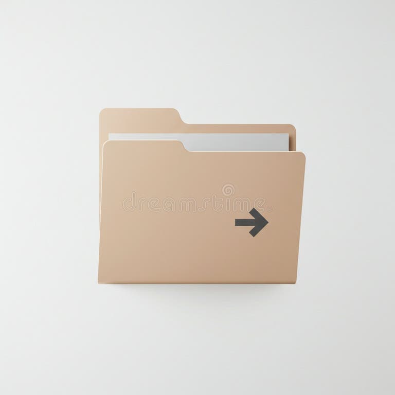 Brown File Folder Icon with a Right-pointing Black Arrow on the Front ...