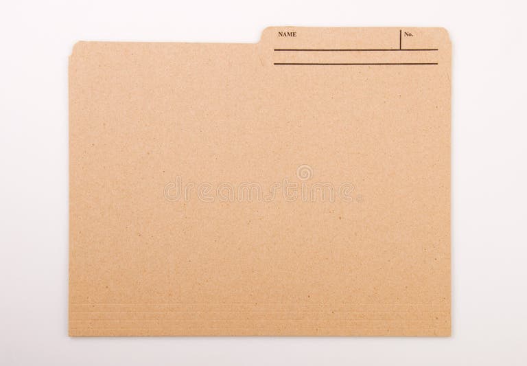 Brown File Folder with Label Stock Image - Image of blank, details ...