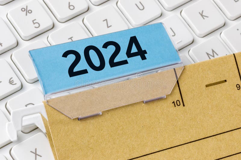 Brown File Folder Labeled with 2024 Stock Photo - Image of sign, idea ...