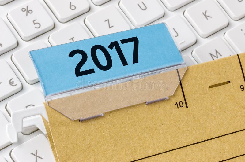 Brown File Folder Labeled with 2017 Stock Image - Image of company ...