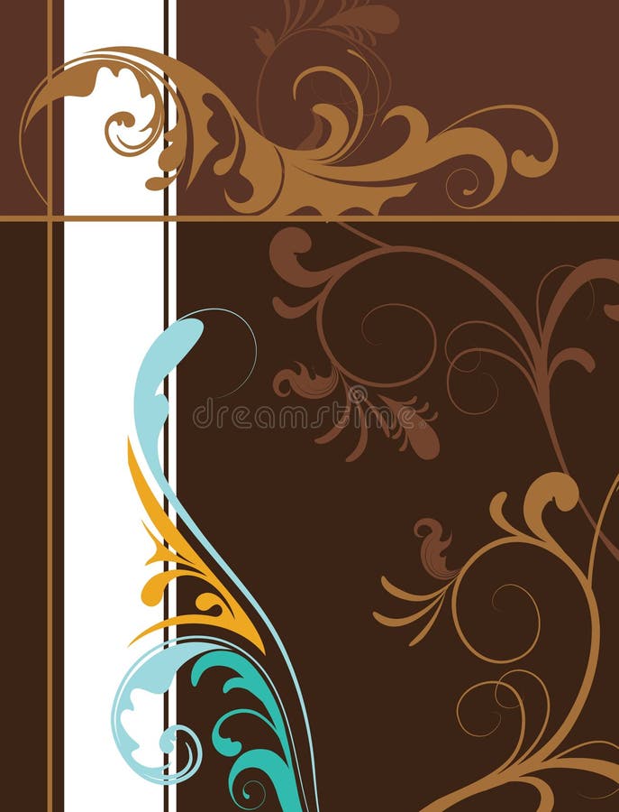 Brown Floral Background with Space for Text. Stock Vector ...