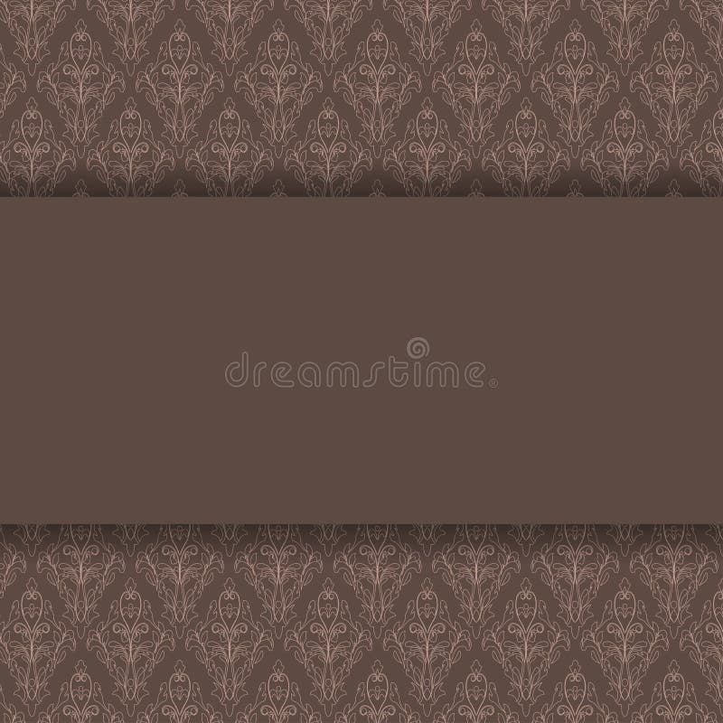 Brown Floral Background Template, Greeting Card Stock Vector ...