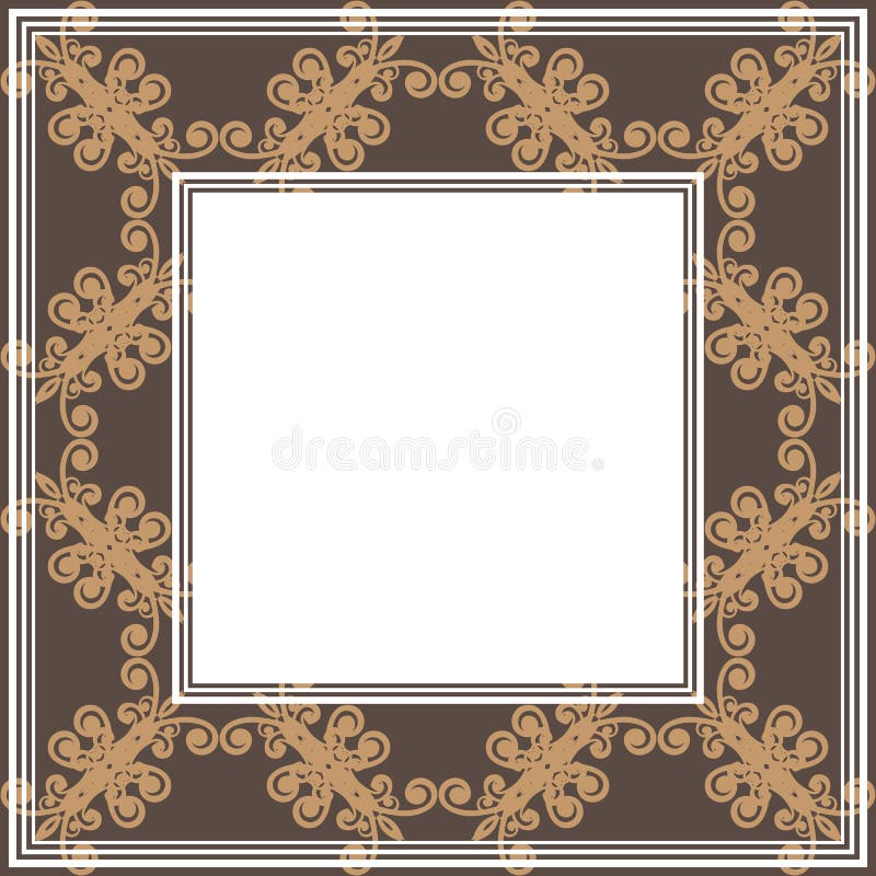 Brown floral border stock vector. Illustration of background - 60584964