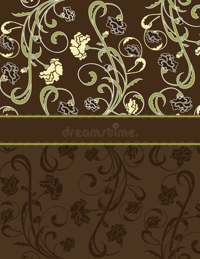 Brown floral card stock vector. Illustration of artwork - 30530450
