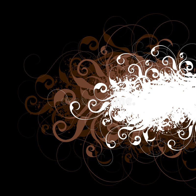 Brown Floral Design stock vector. Illustration of wispy - 6771729